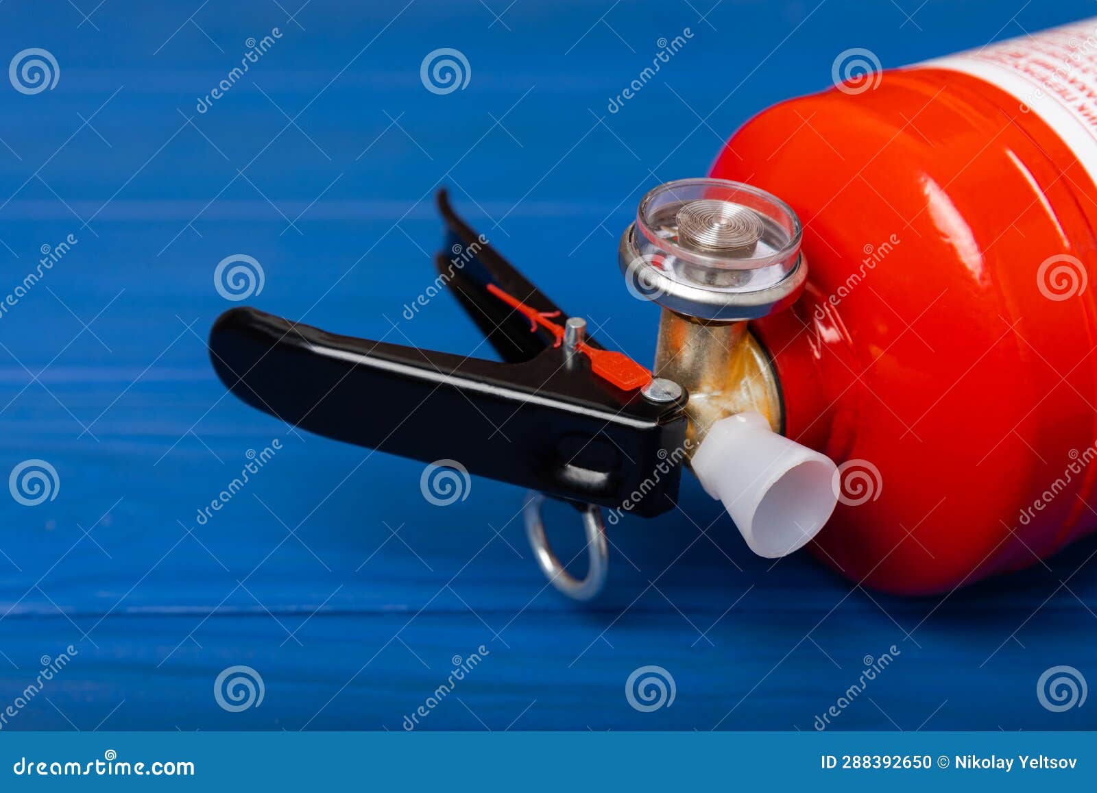 Fire Extinguisher on the Background of Wall. Stock Photo - Image of ...