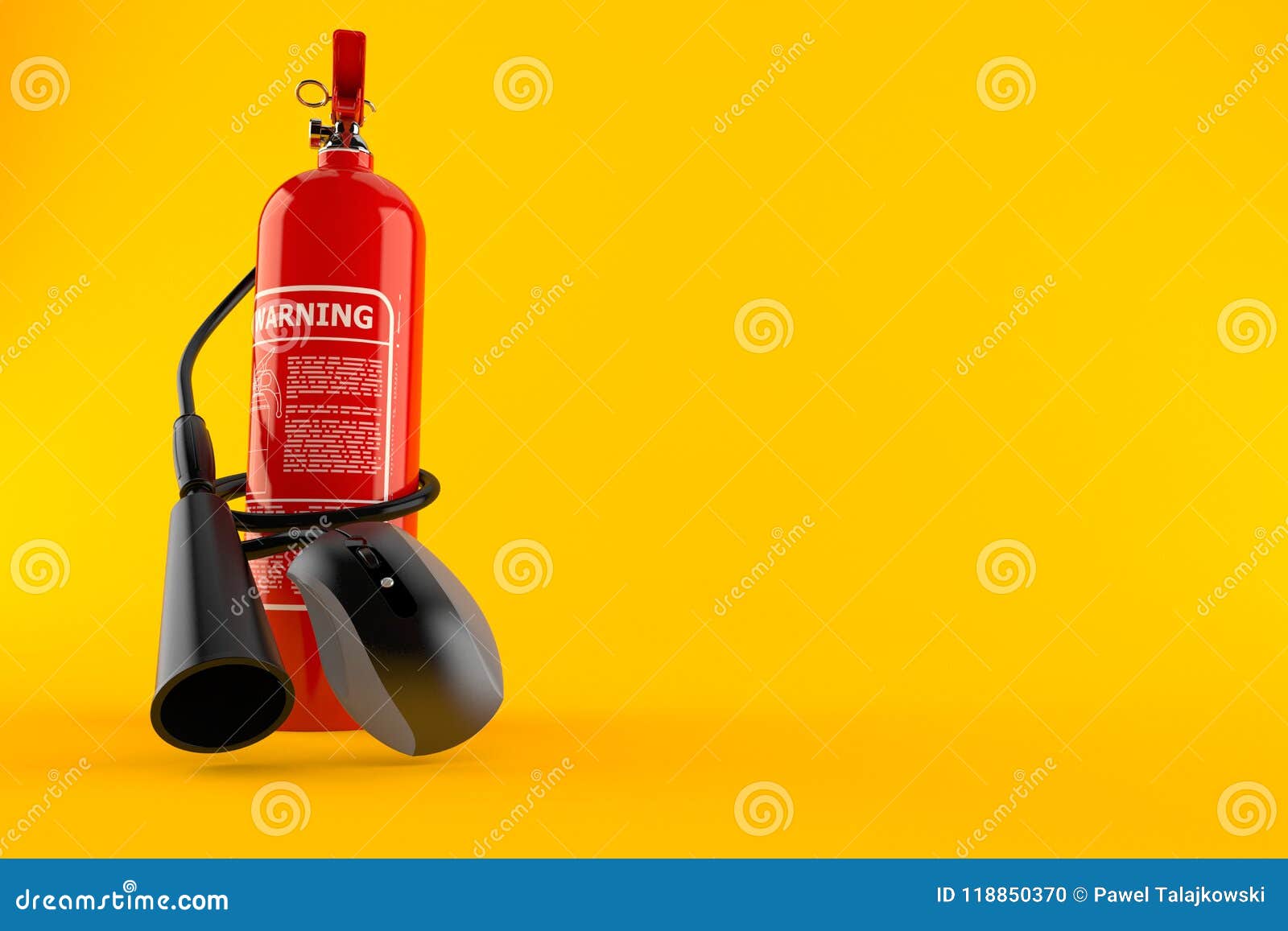 Fire Extinguisher with Computer Mouse Stock Illustration - Illustration ...