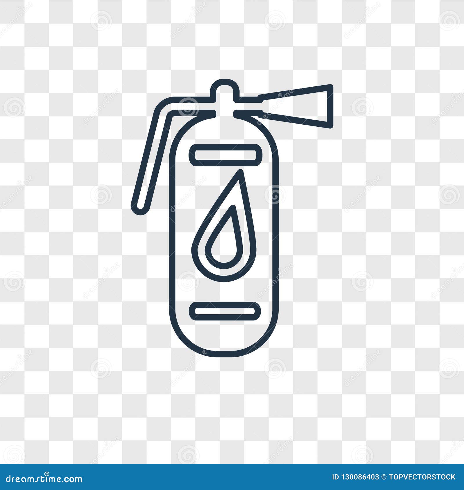 Fire Extinguisher Concept Vector Linear Icon Isolated on Transparent ...