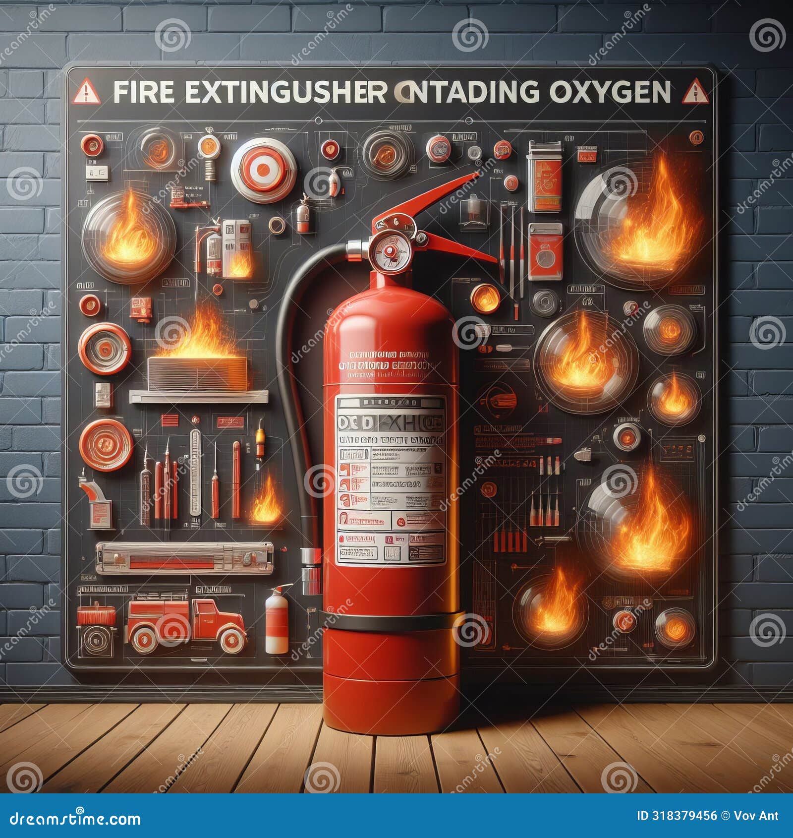124 Fire Extinguisher Containing Oxygen_ Devices Engineered T D Stock ...