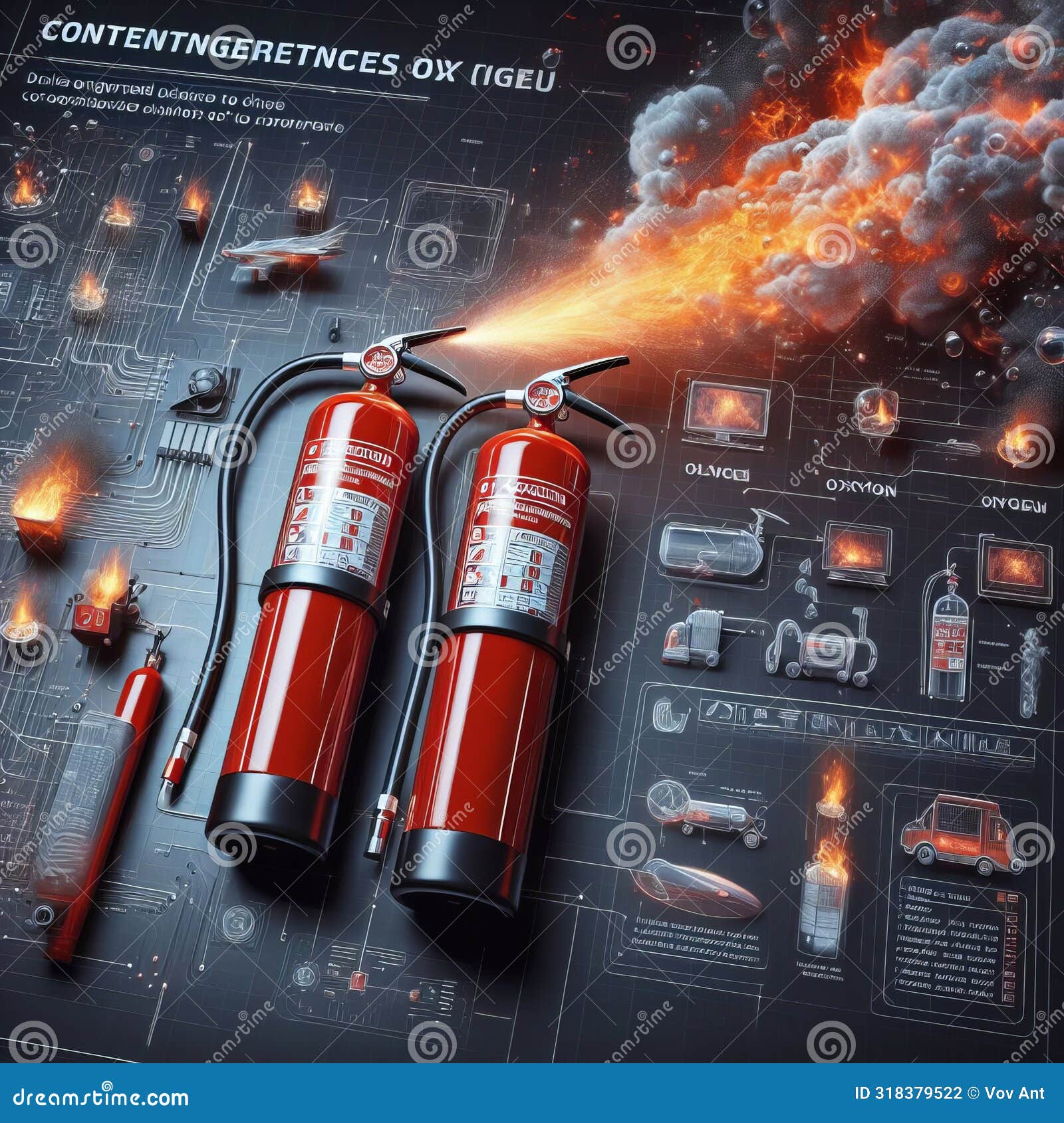 126 Fire Extinguisher Containing Oxygen_ Devices Engineered T D Stock ...