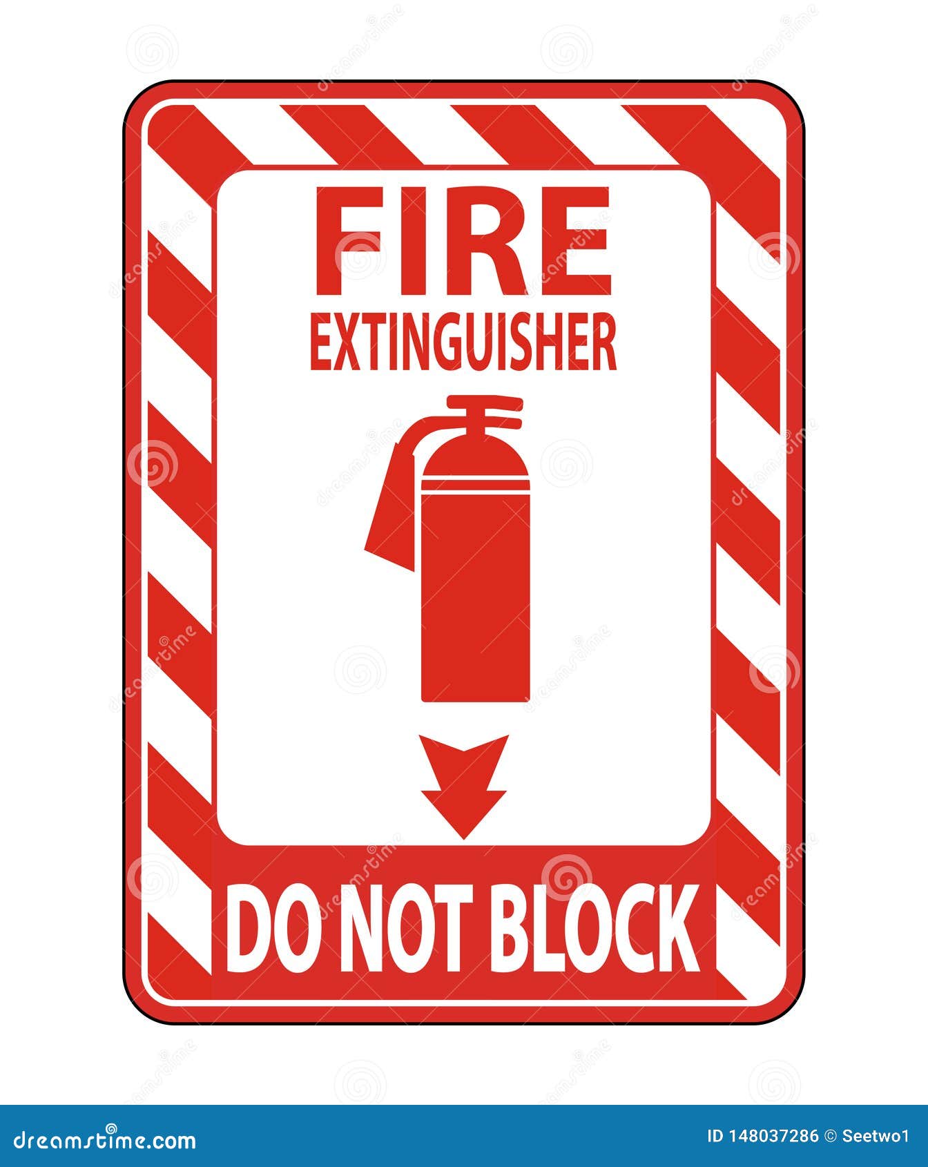 Fire Extinguisher Do Not Block Sign Isolate on White Background,Vector ...
