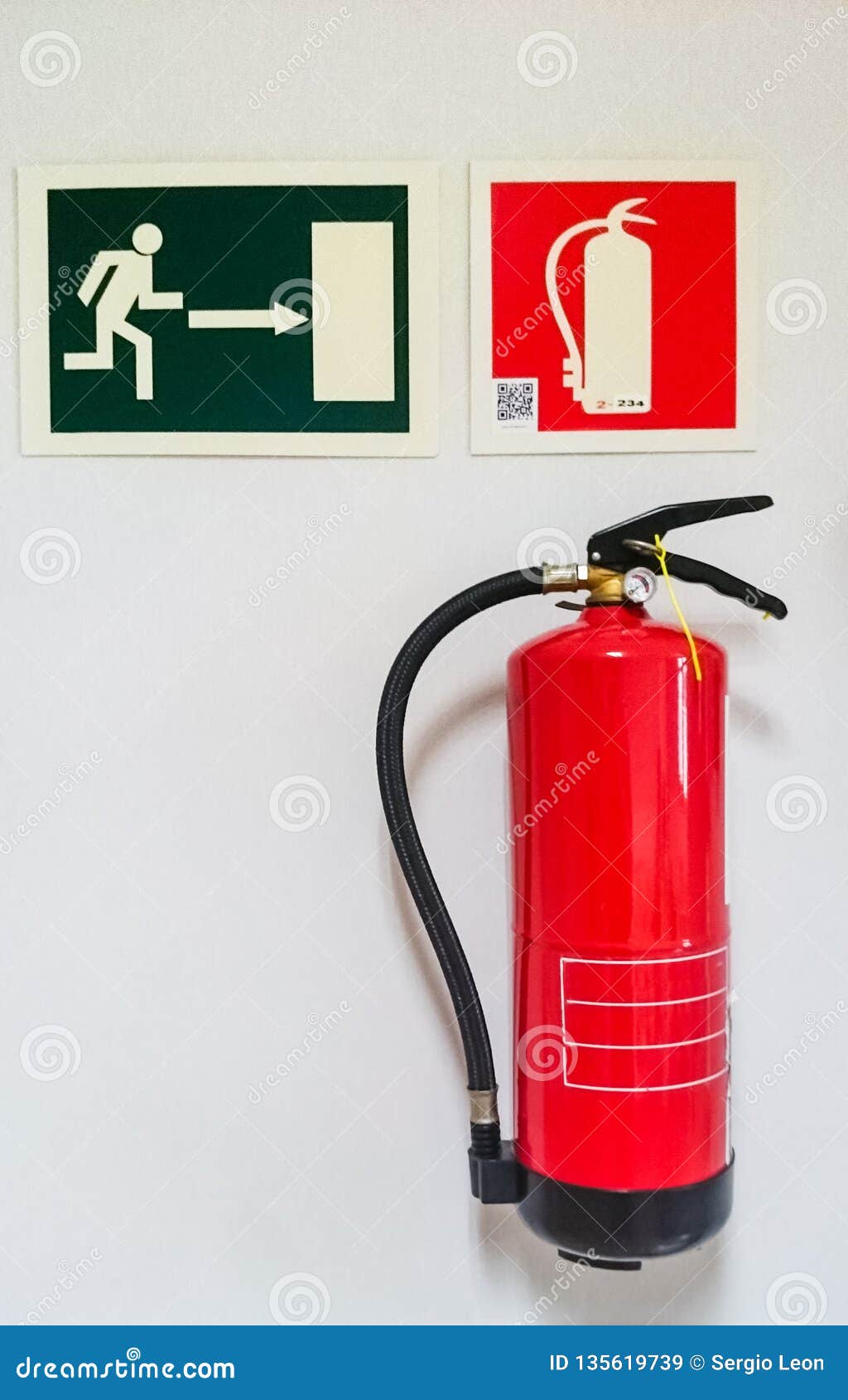 Fire Extinguisher and Signals Stock Image - Image of directional ...