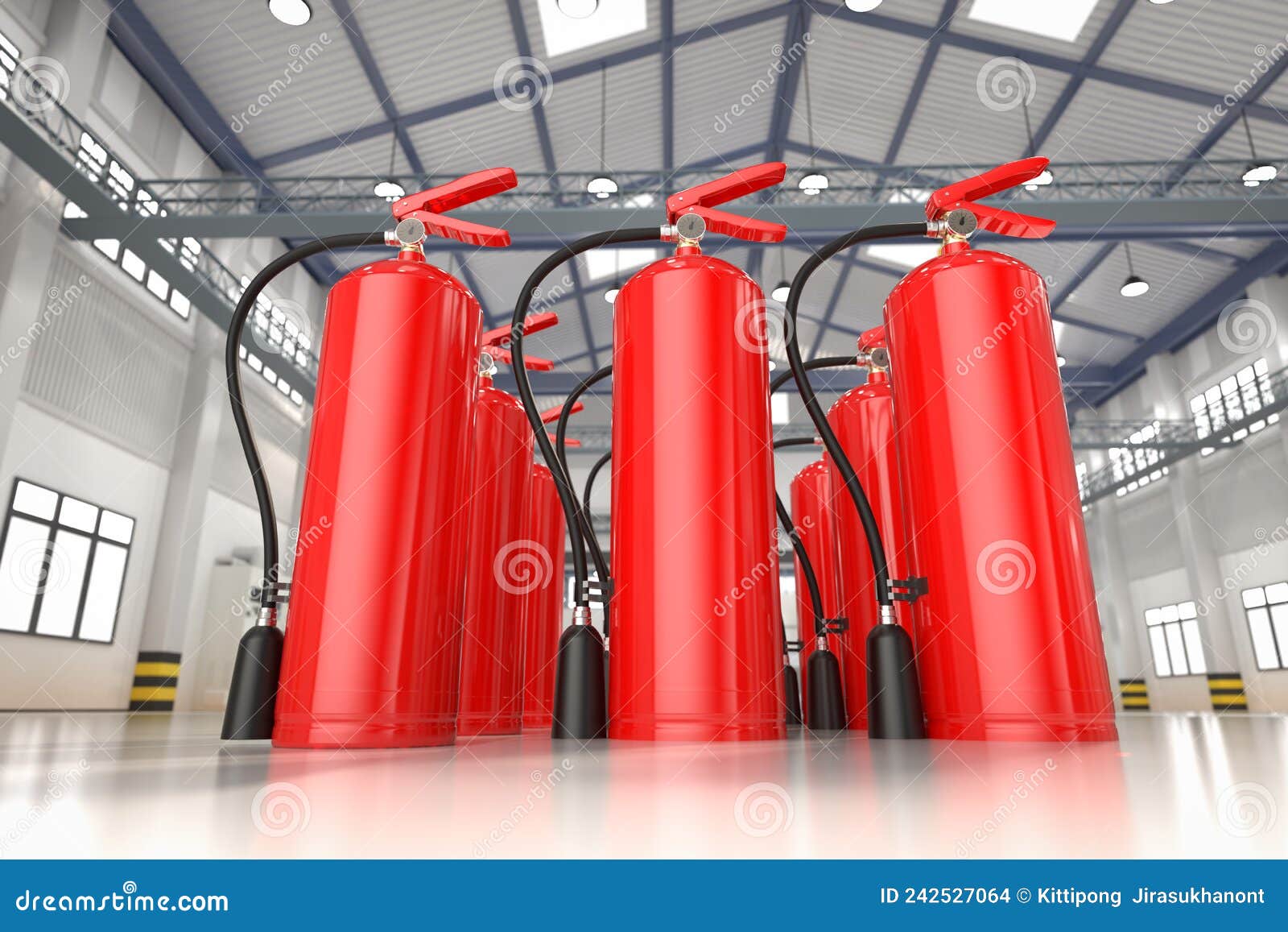 Fire Extinguisher in Factory Stock Illustration - Illustration of valve ...
