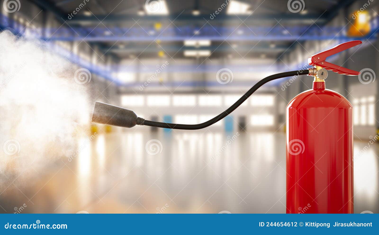 Fire Extinguisher in Factory Stock Illustration - Illustration of ...