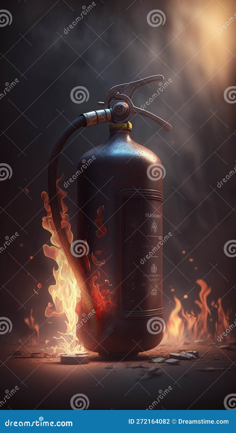 Fire Extinguisher with Flames in Background - Fighting Fire with ...