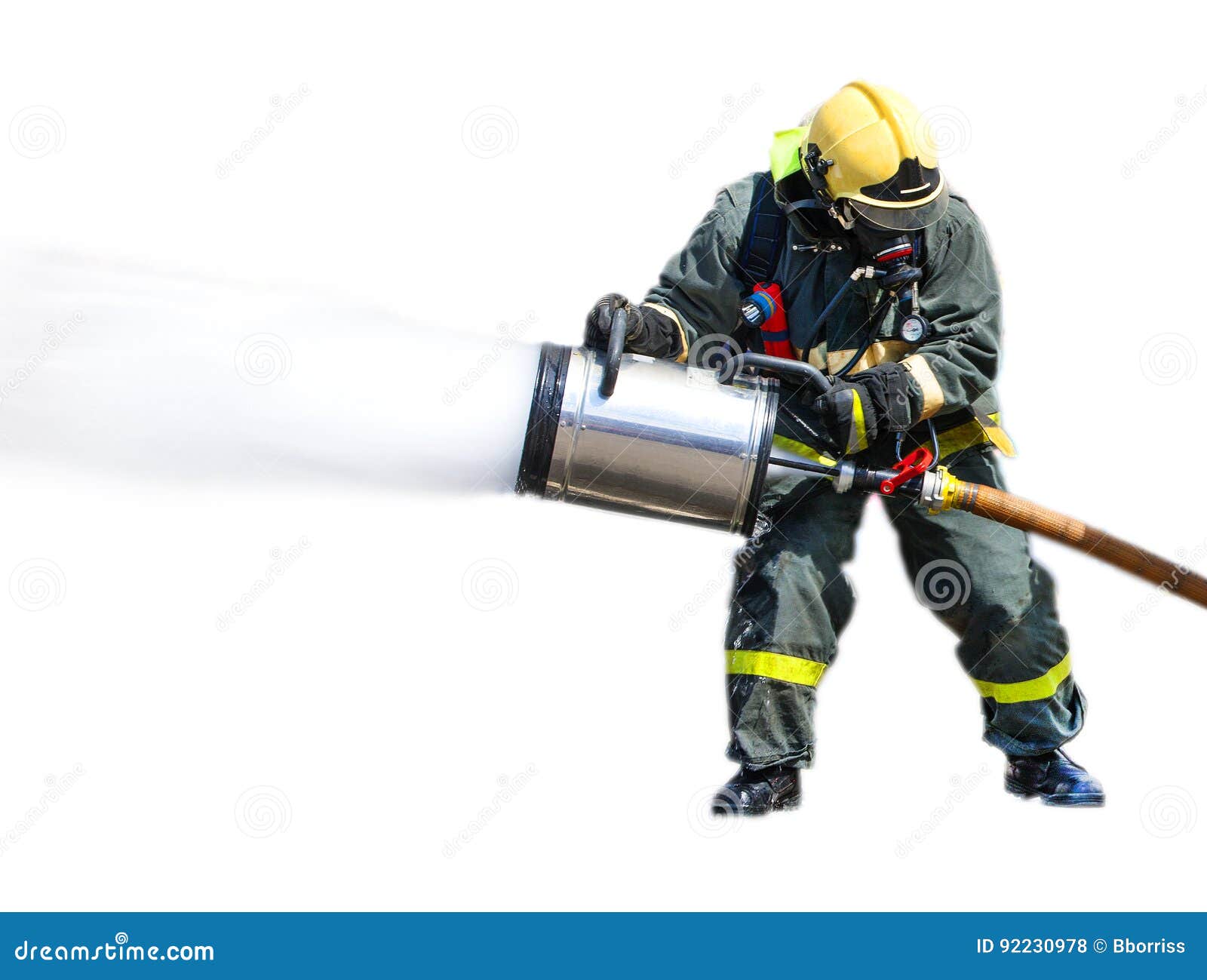Fire Extinguisher with Foam Stock Photo - Image of equipment, hero ...