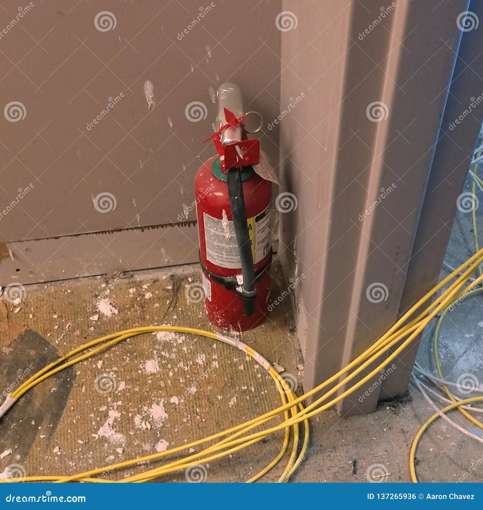 Fire extinguisher stock photo. Image of hallway, extinguisher - 137265936