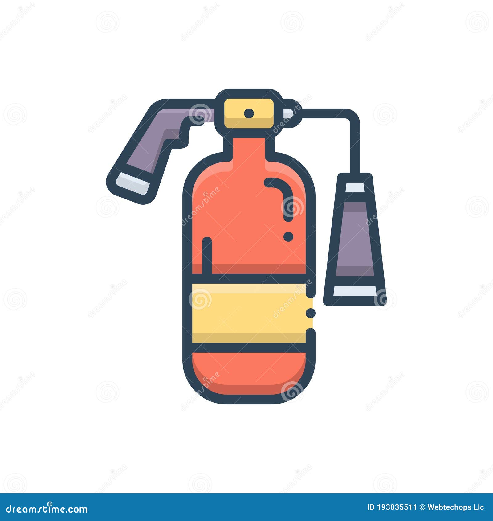 Color Illustration Icon for Fire Extinguisher, Firefighter and ...