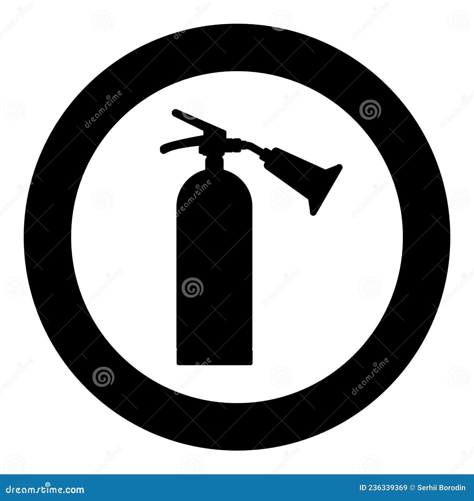 Fire Extinguisher Icon in Circle Round Black Color Vector Illustration ...