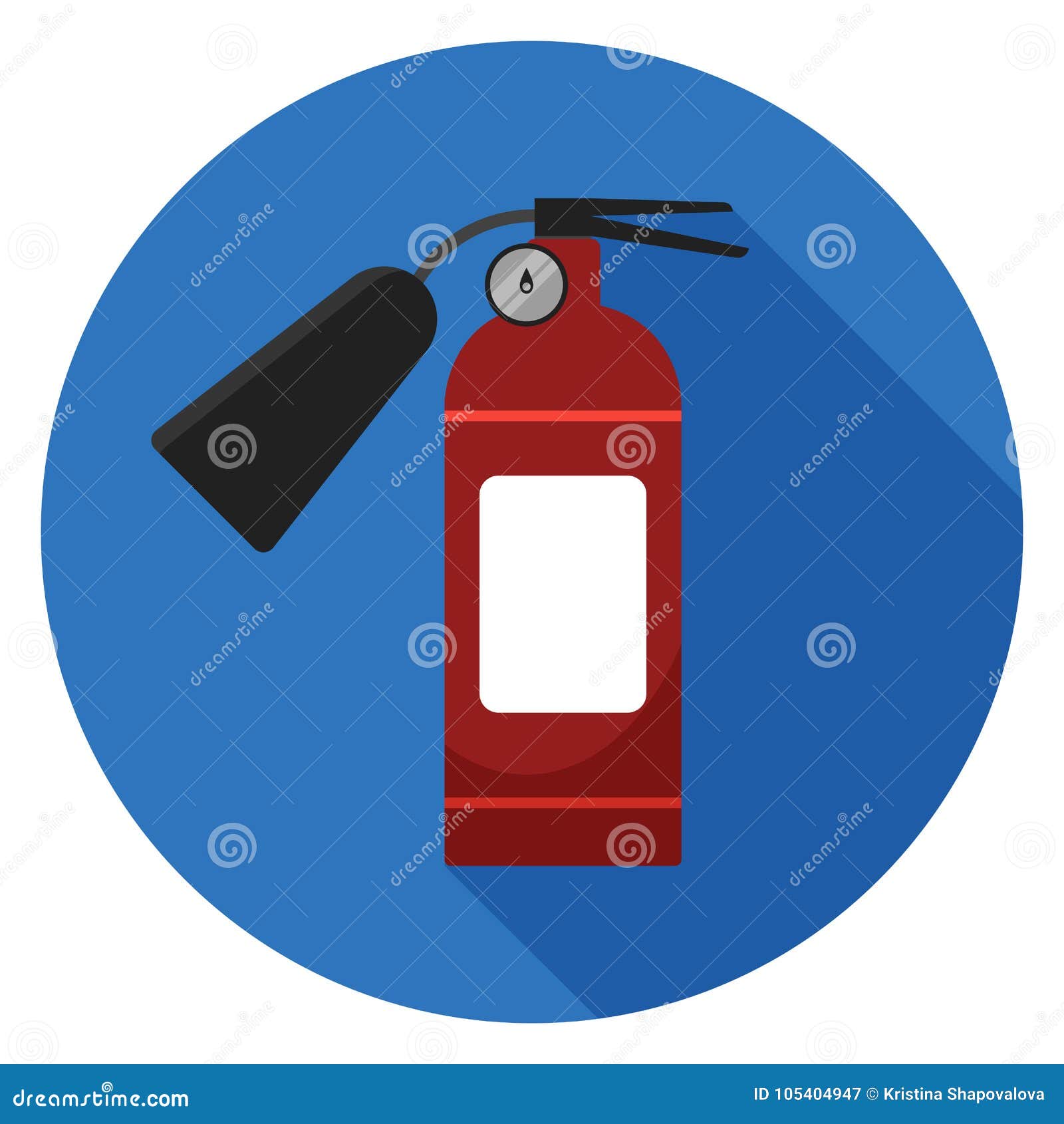 Fire Extinguisher Icon in Flat Design. Stock Illustration ...