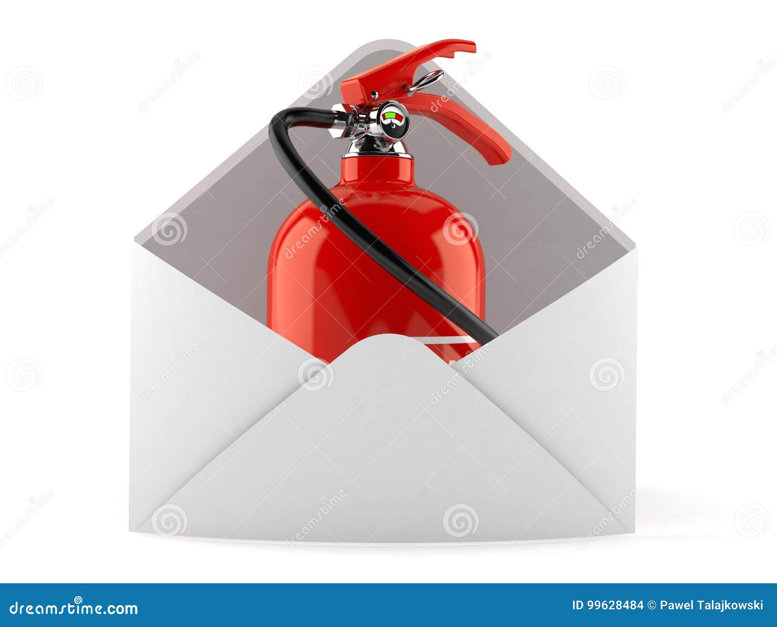 Fire Extinguisher Inside Envelope Stock Illustration - Illustration of ...