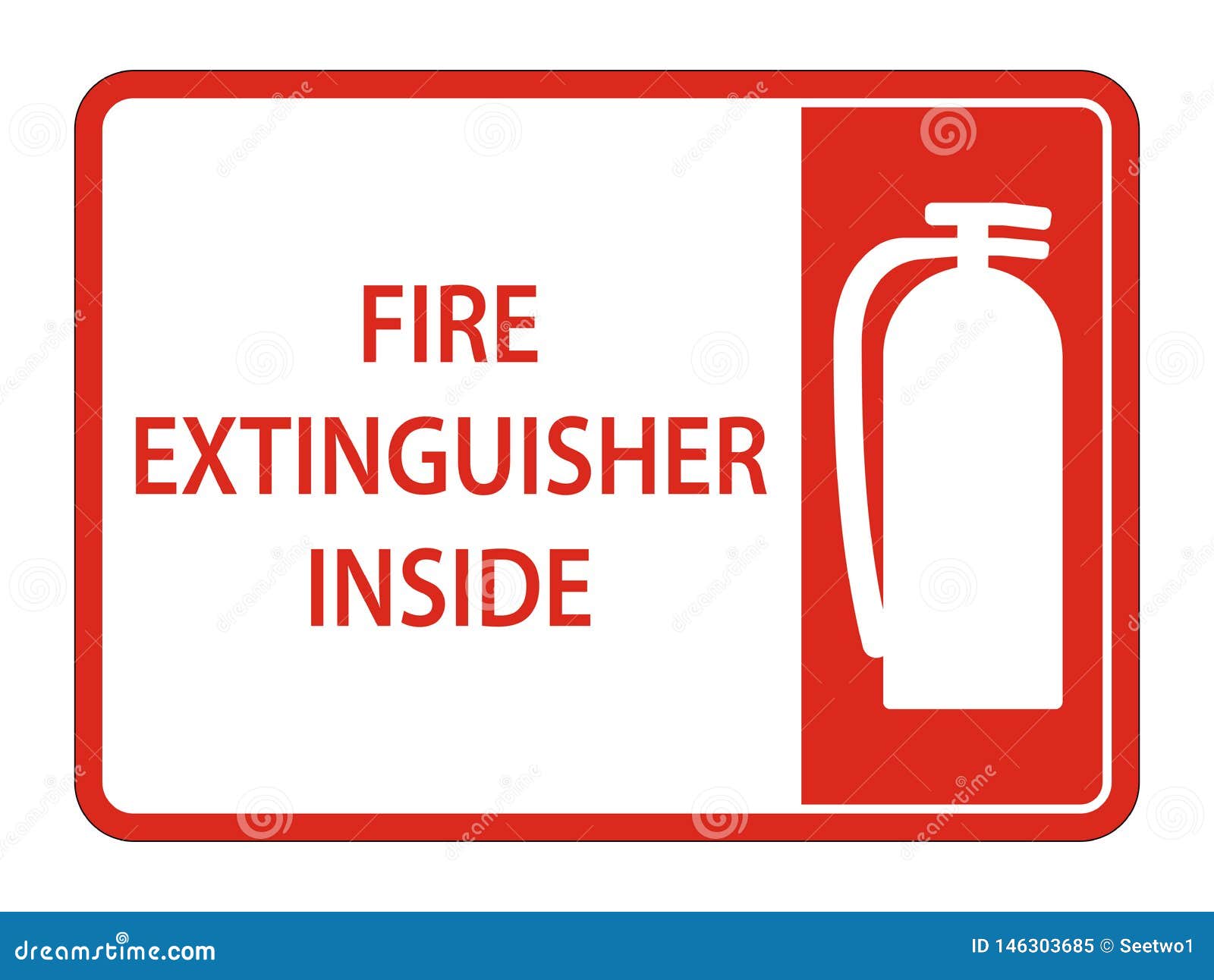 Fire Extinguisher Inside Sign on White Background,Vector Illustration ...