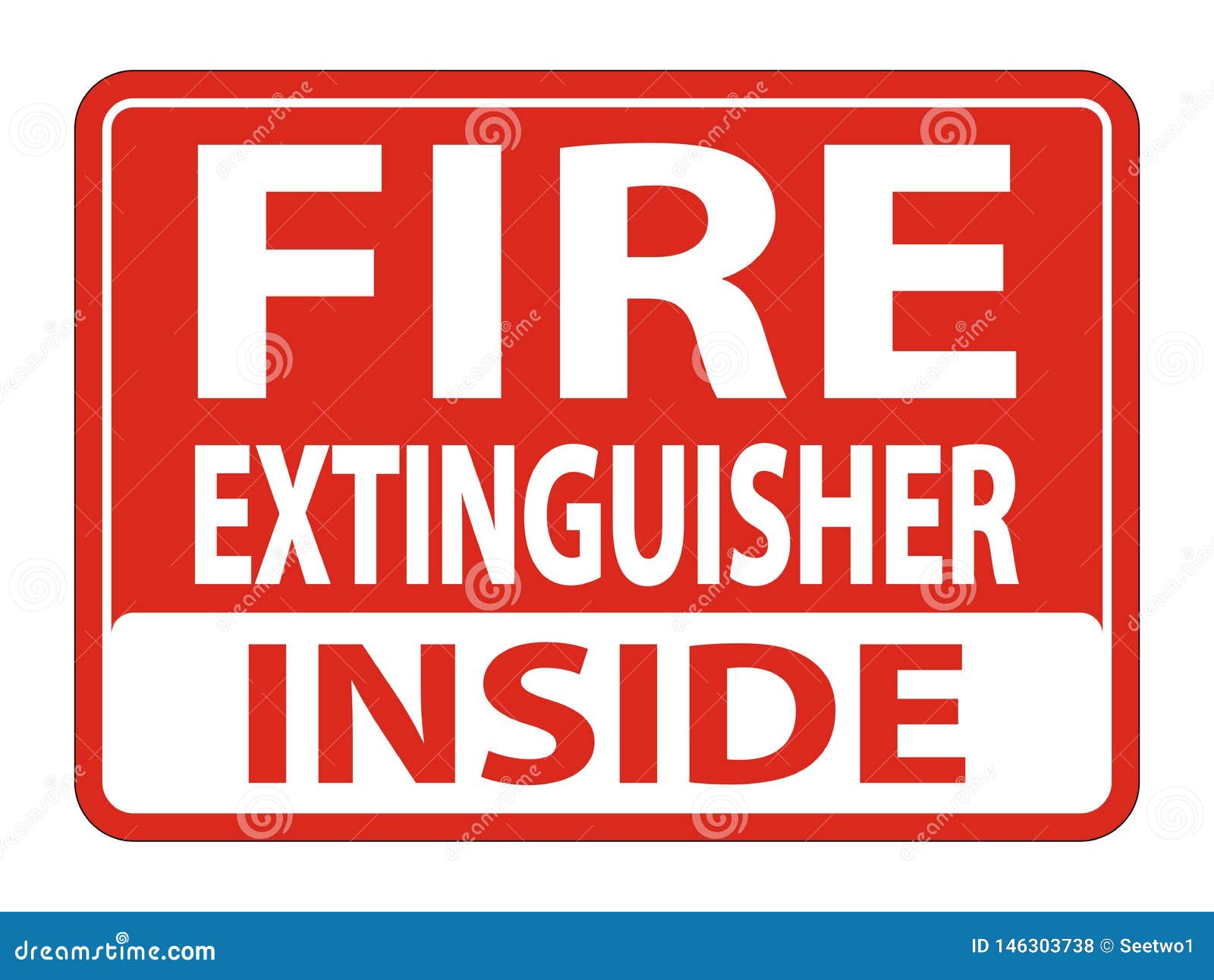 Fire Extinguisher Inside Sign on White Background,Vector Illustration ...