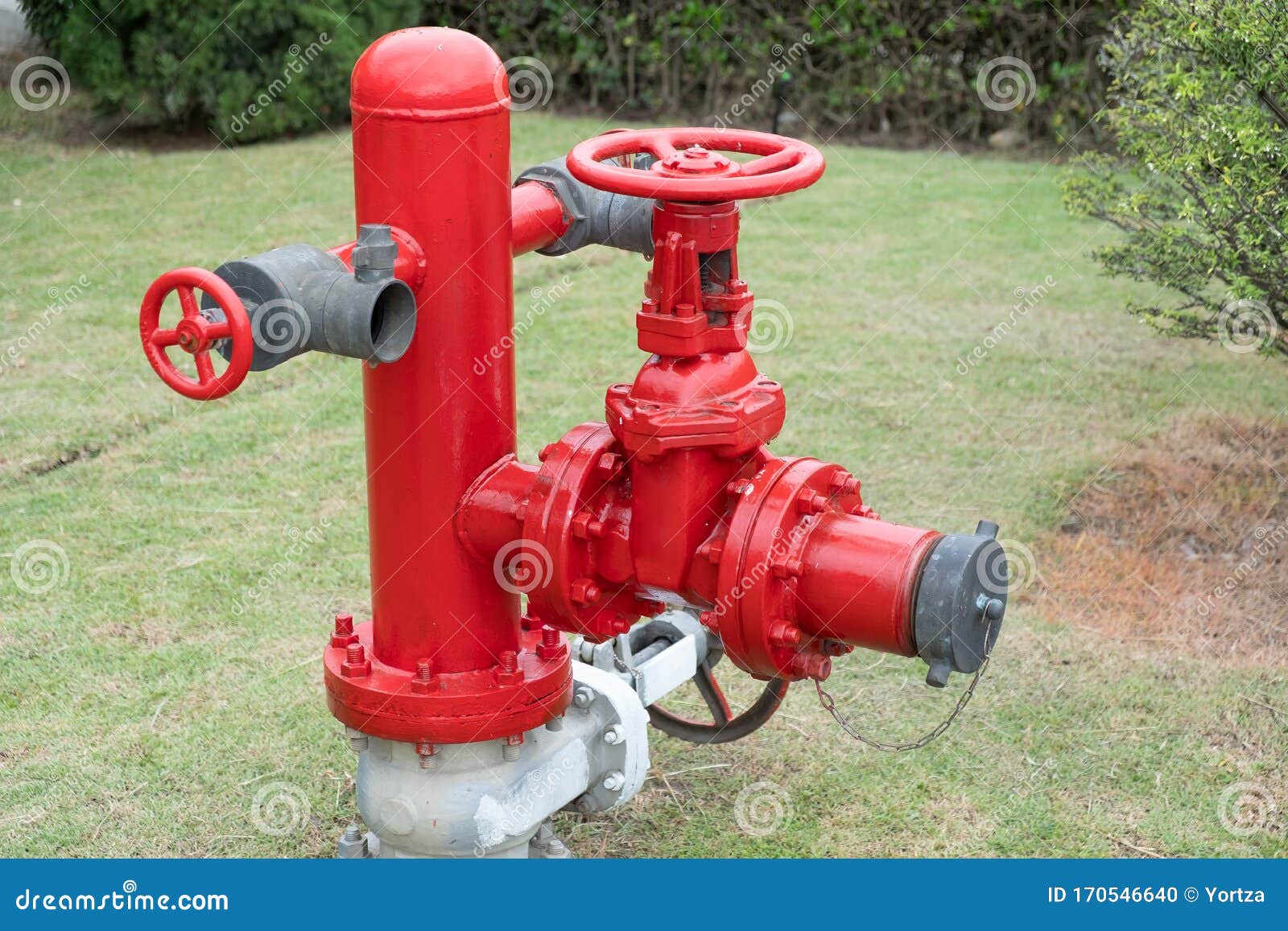 Fire Extinguisher Installed on the Grass Stock Photo - Image of fire ...