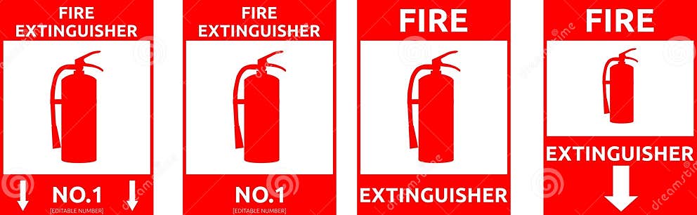 Fire Extinguisher Point Label on White Background, Vector Stock Vector ...