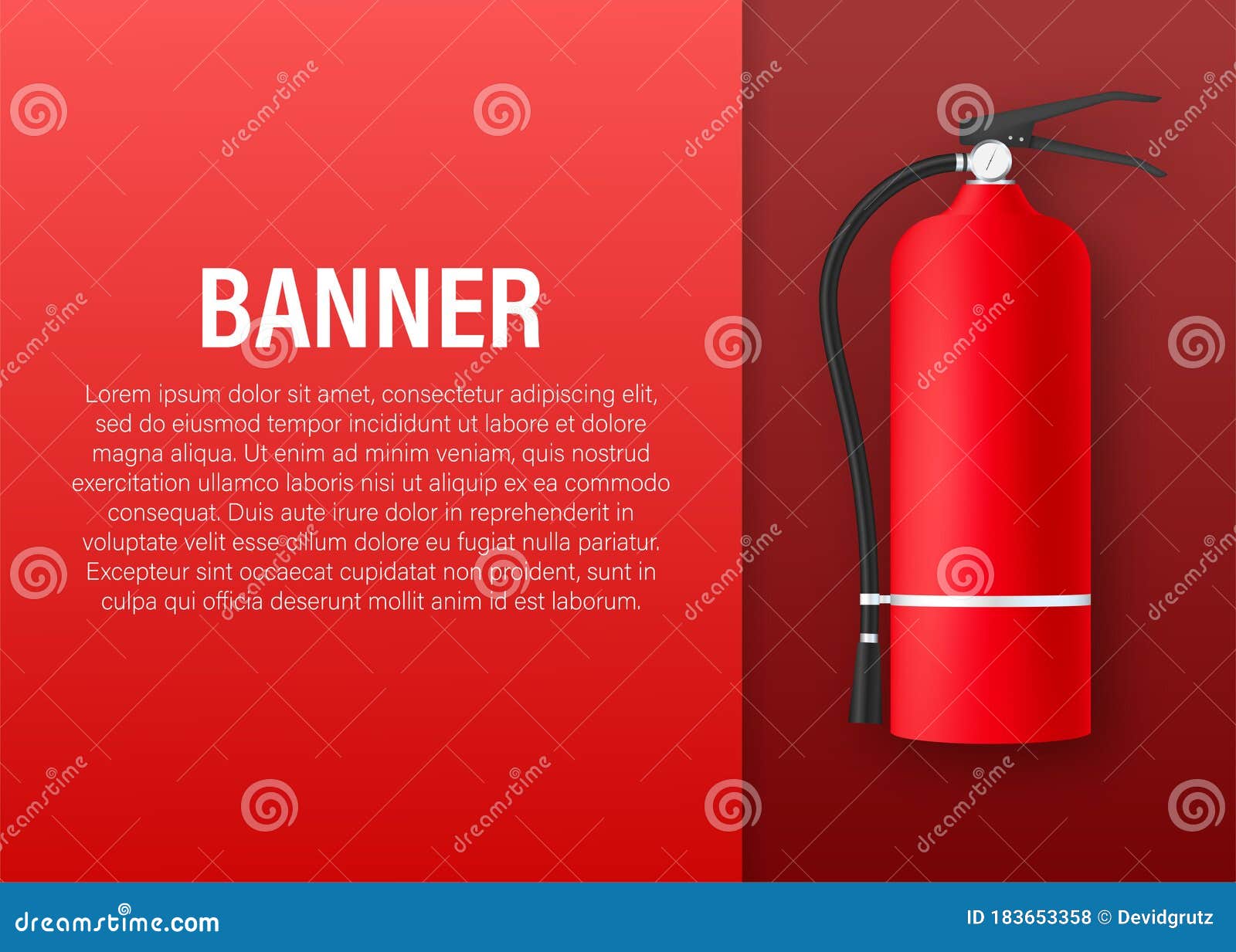 Fire Extinguisher Protection Banner. Vector Stock Illustration. Stock ...