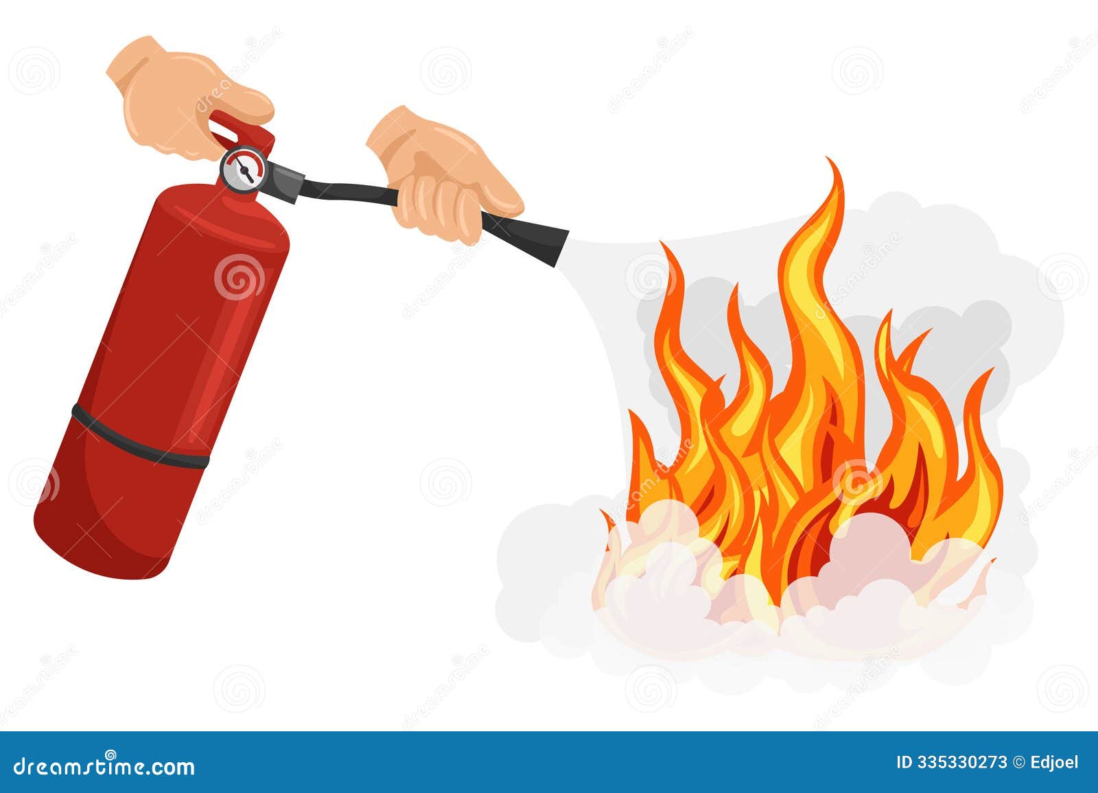 Fire Extinguisher Putting Out a Fire. Being Aware of the Location of a ...