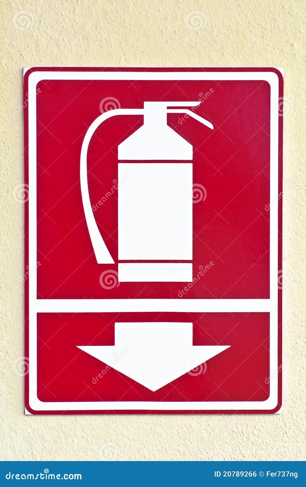 Fire extinguisher sign. stock photo. Image of emergency - 20789266