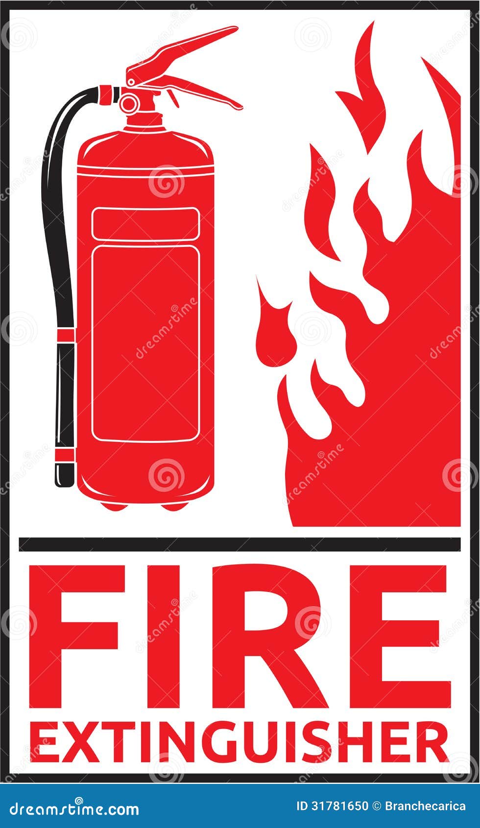 Fire extinguisher sign stock vector. Illustration of metal - 31781650