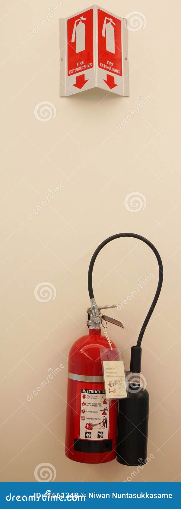 Fire Extinguisher and Signs Stock Photo - Image of flammable, burning ...