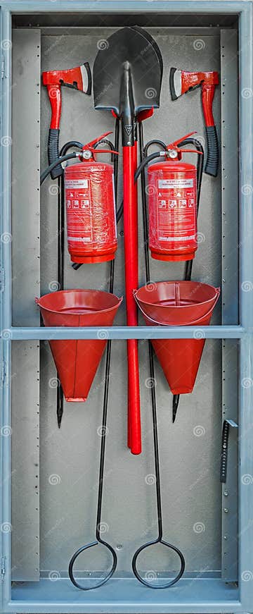 Fire Extinguisher Storage Box Stock Photo - Image of gaff, hanging ...