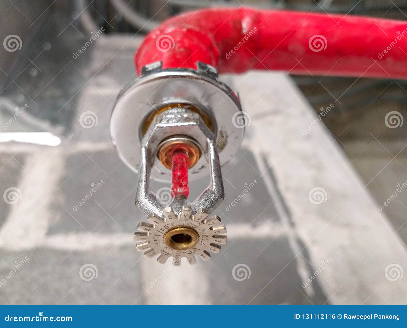 Fire Extinguisher System In The Building Stock Photo - Image of water ...