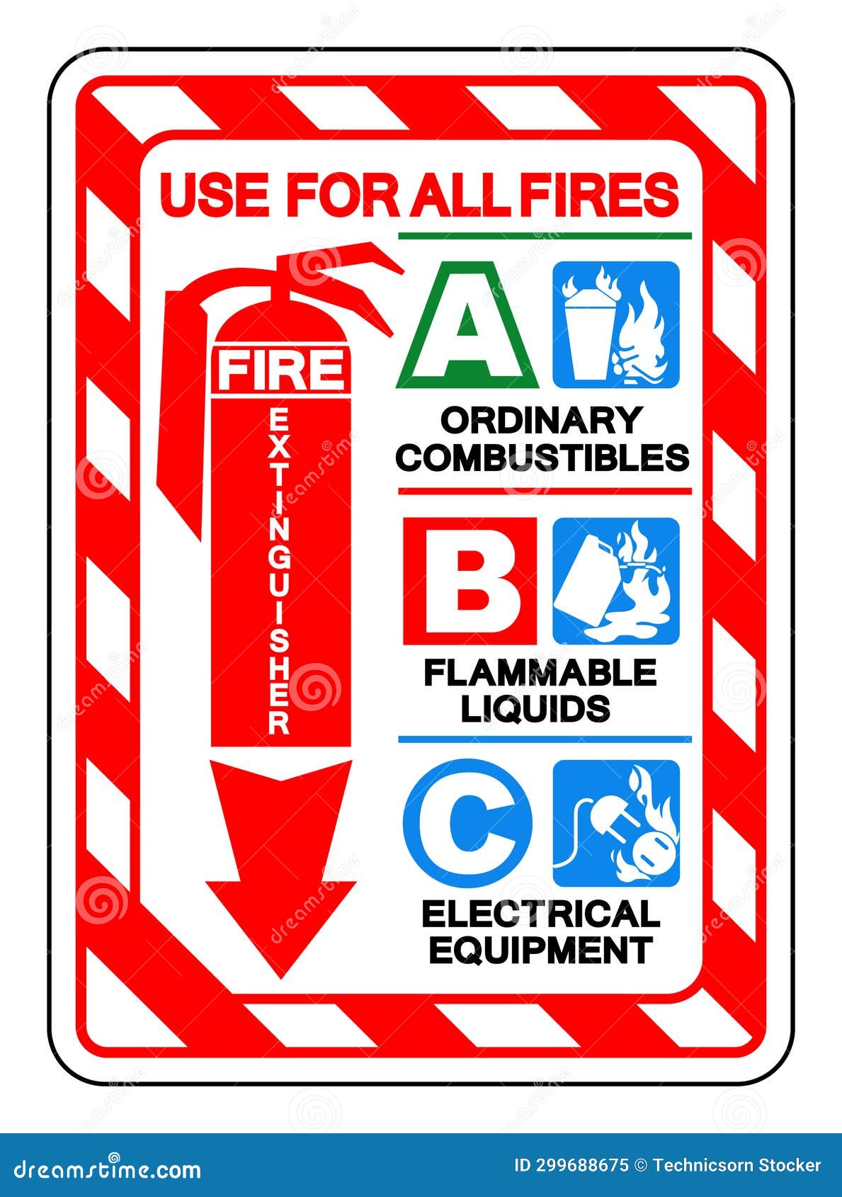 Fire Extinguisher Use on All Fires Symbol Sign, Vector Illustration ...