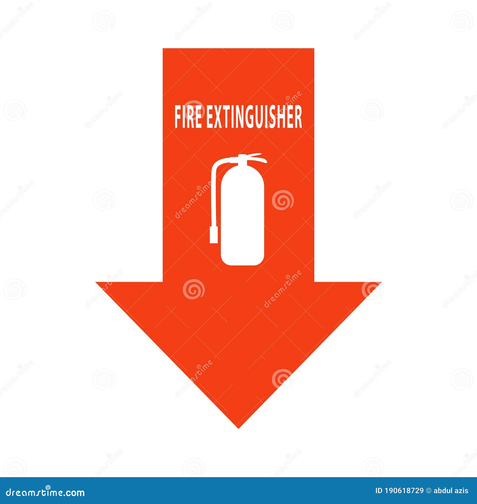 Fire Extinguisher Arrow Sign Vector