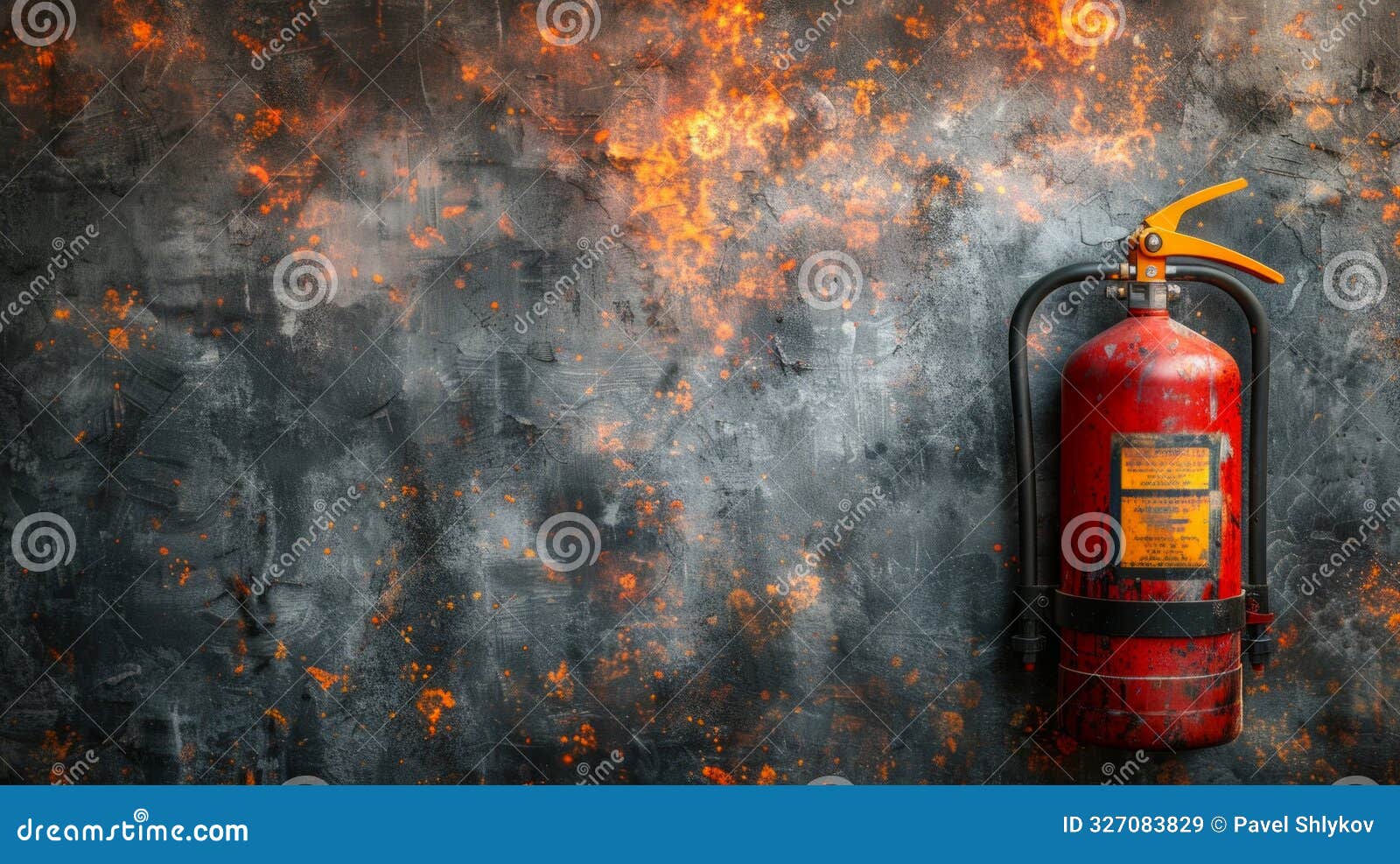 Fire Extinguisher on the Wall Stock Image - Image of container ...