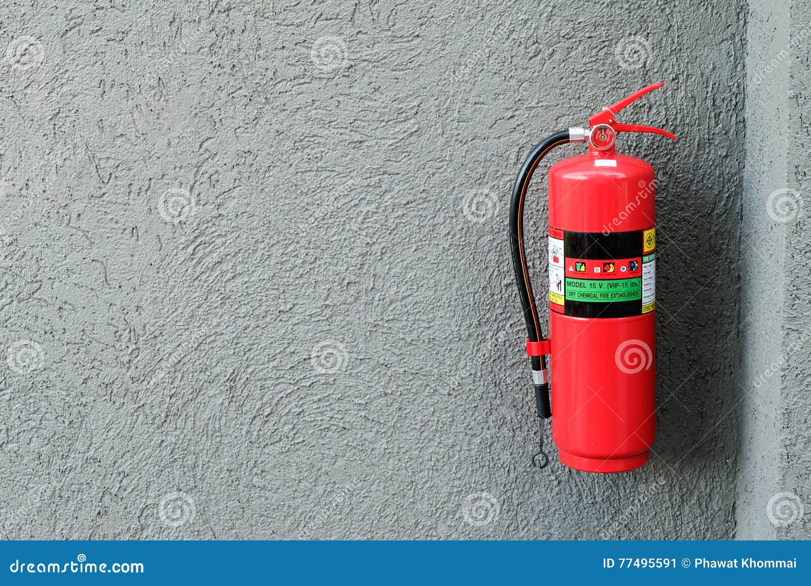 Fire Extinguisher on the Wall. Stock Image - Image of home, flame: 77495591