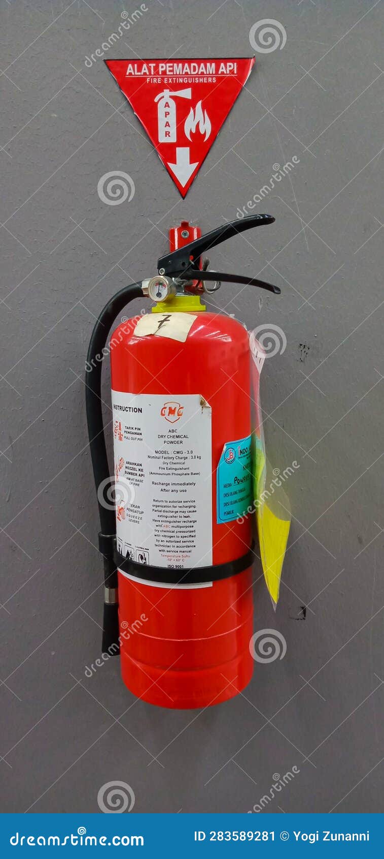 Fire Extinguisher on the Wall Stock Image - Image of help, industrial ...