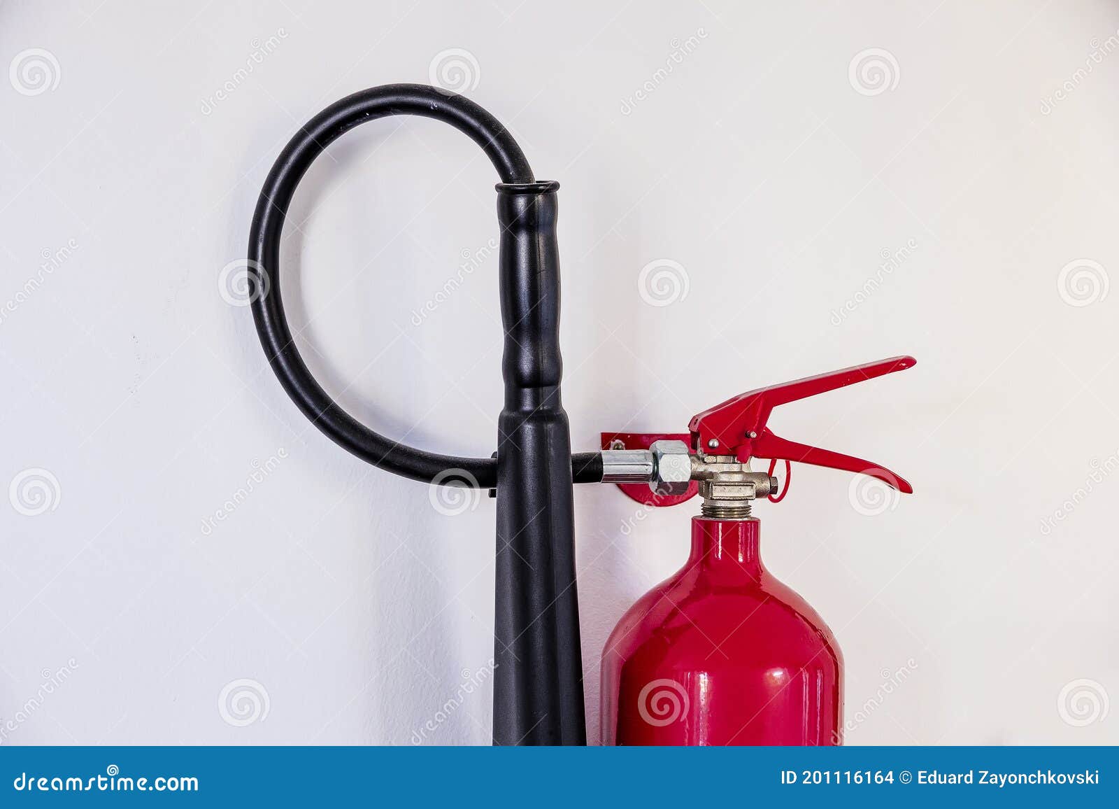 Fire Extinguisher on the White Wall. Stock Photo - Image of industrial ...