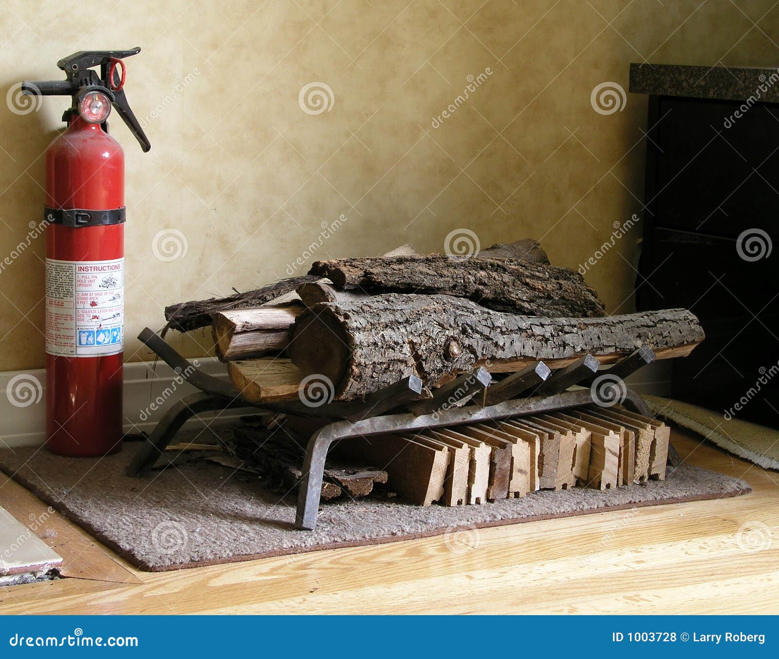 Fire Extinguisher and wood stock photo. Image of wood - 1003728