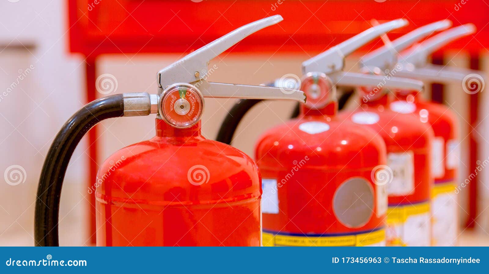 Fire Extinguishers Available in Fire Emergencies Stock Image - Image of ...