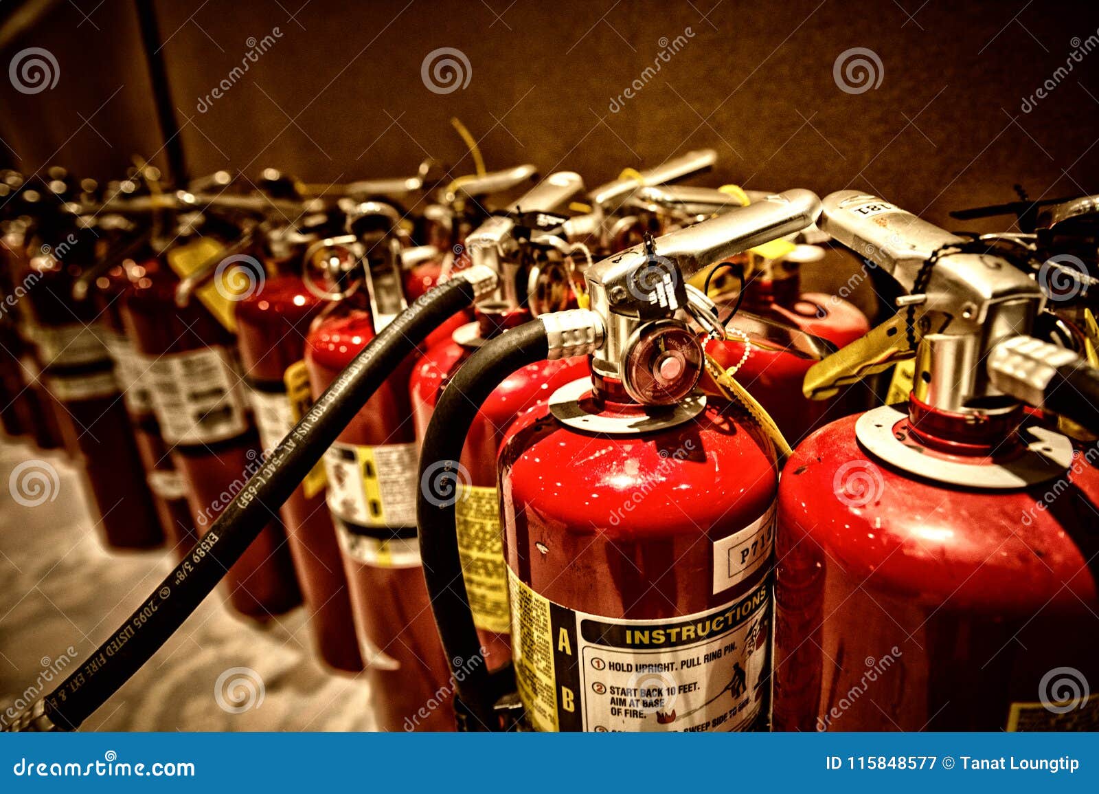 Fire Extinguishers Available in Fire Emergencies Stock Image - Image of ...