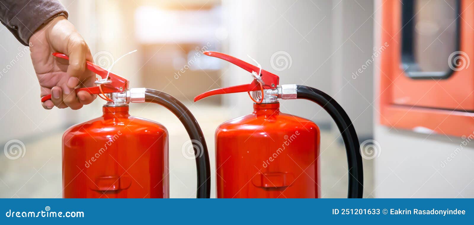 Fire Extinguishers Has Hand Engineer Checking Handle Fire Extinguisher ...