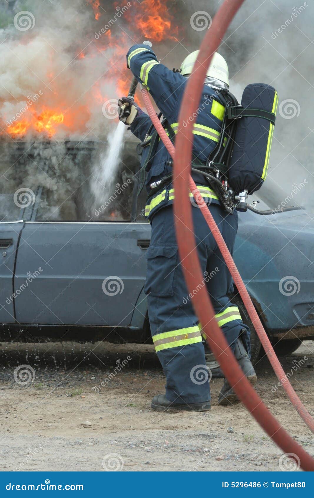 Fire extinguishing autos stock photo. Image of experienced - 5296486