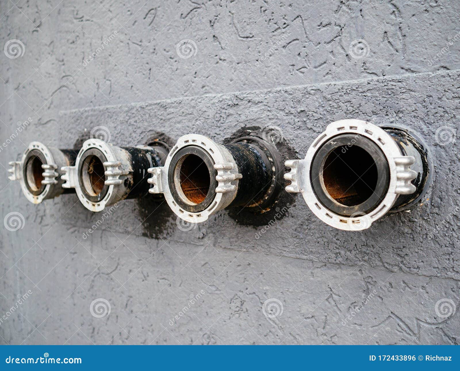 Fire Extinguishing Unit on the Wall. Fire Hydrant for Connection of ...