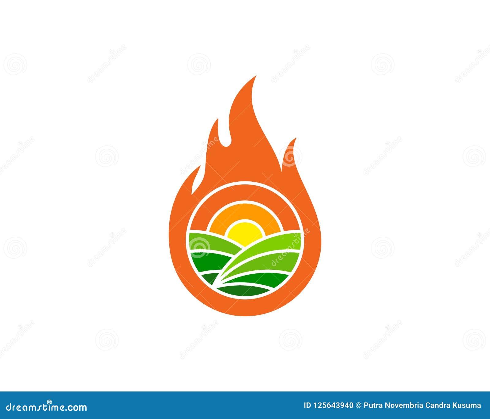 Fire Farm Logo Icon Design stock vector. Illustration of food - 125643940