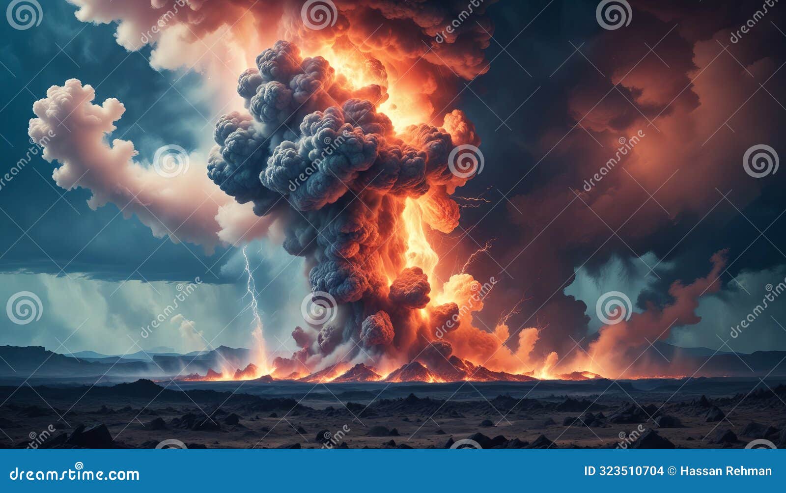 Fire, Fiery Explosion, Blast Background Stock Illustration ...