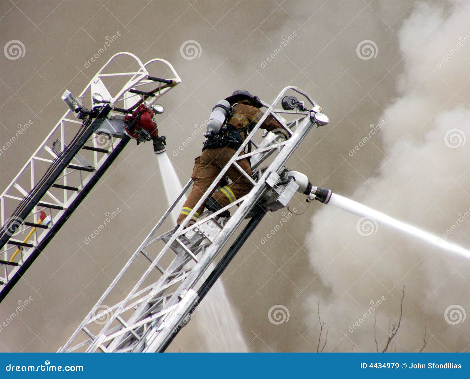 Fire Fight stock image. Image of hoses, fireman, smoke - 4434979