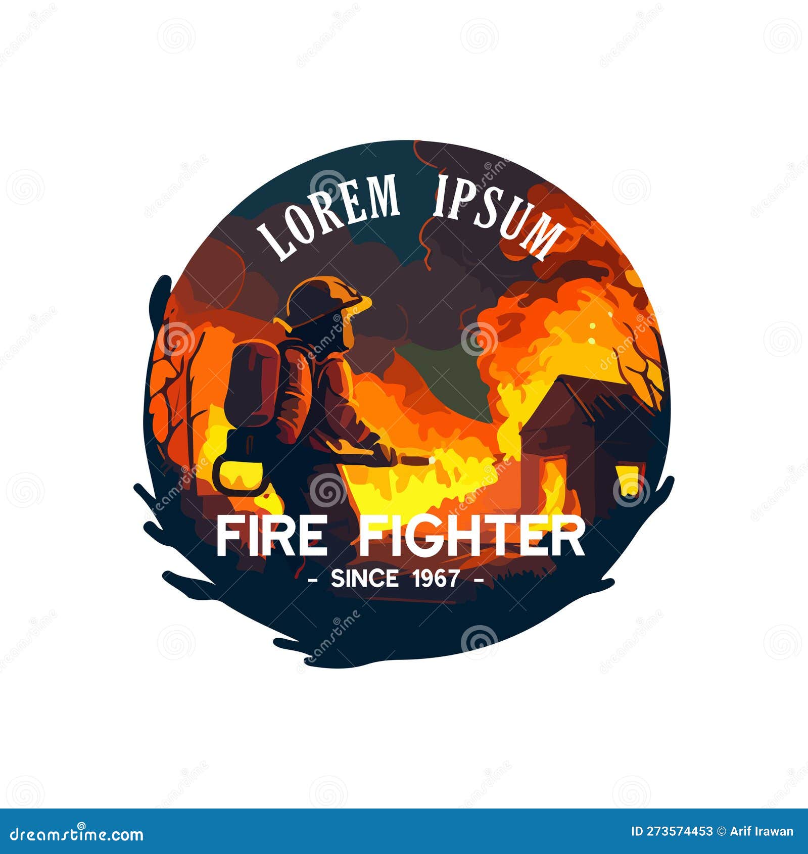 Fire Fighter with Axe Illutration Vector International Day Stock Vector ...