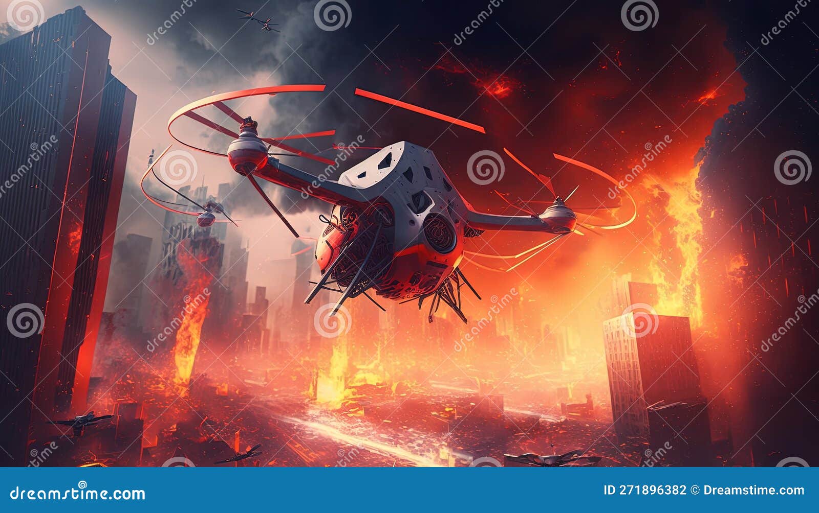 Fire Fighter Drone, Action Drone Used in Case of Natural Disasters ...