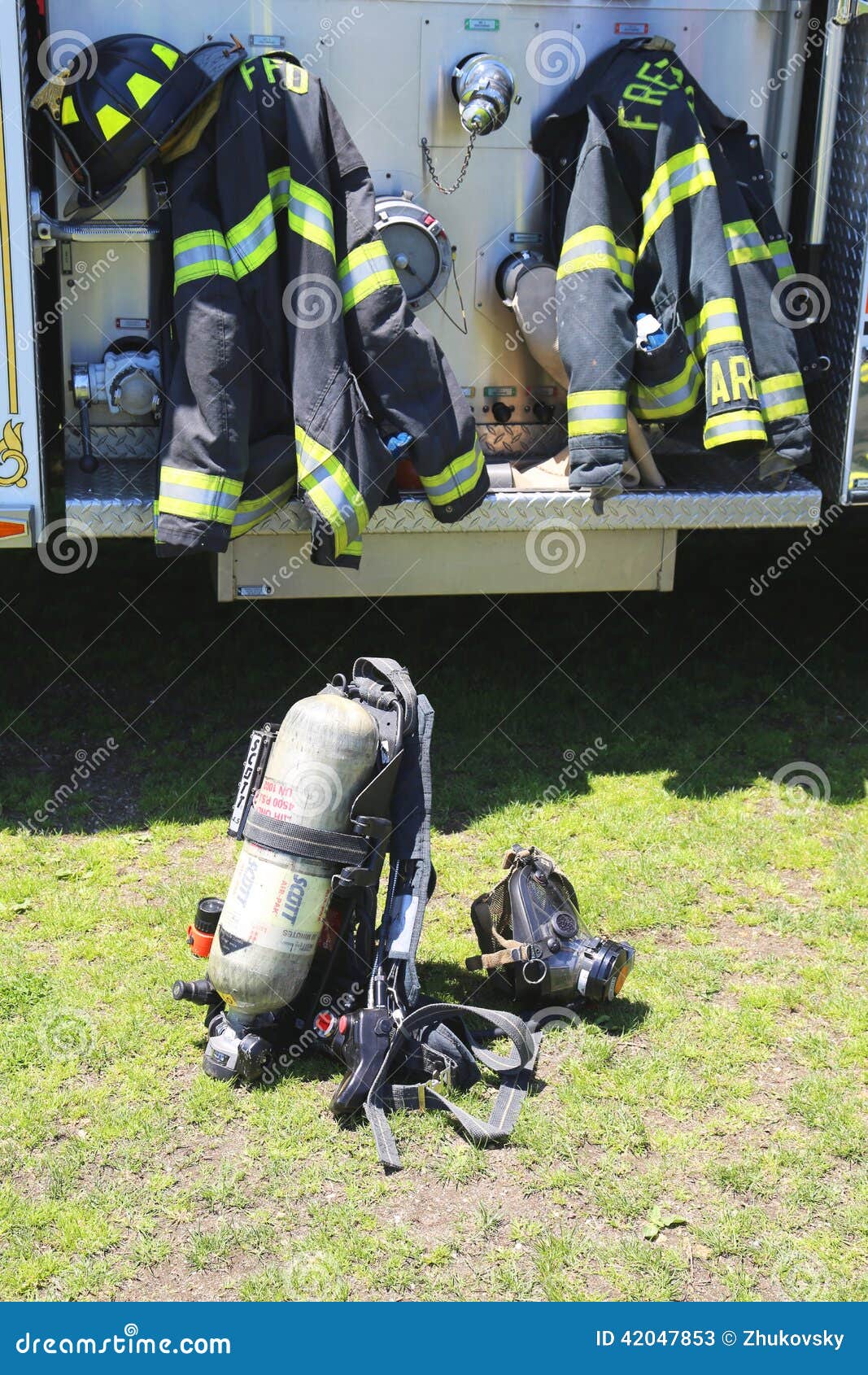 Fire fighter gear editorial stock photo. Image of container - 42047853