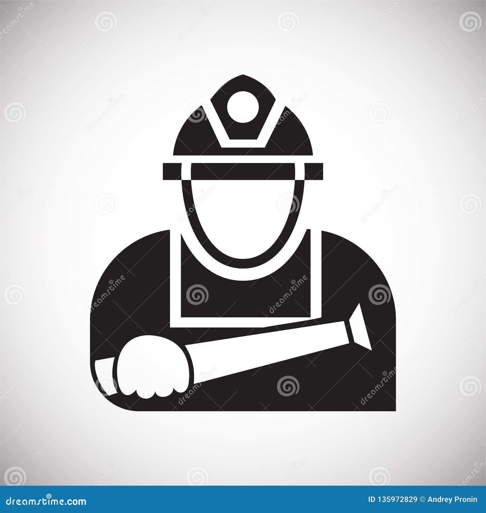 Fire Fighter Icon on White Background for Graphic and Web Design ...