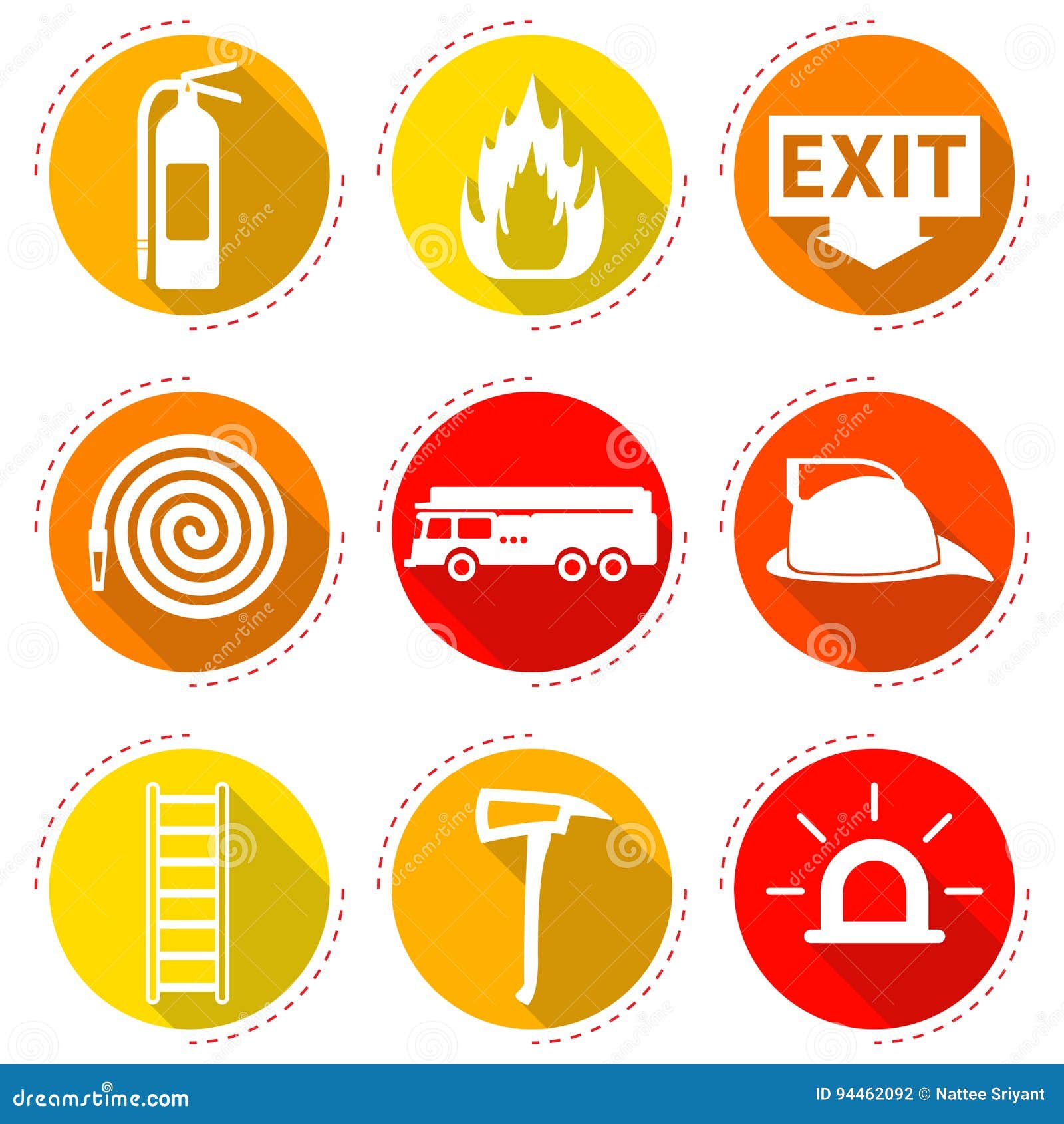 Fire Fighter Icons stock illustration. Illustration of burn - 94462092