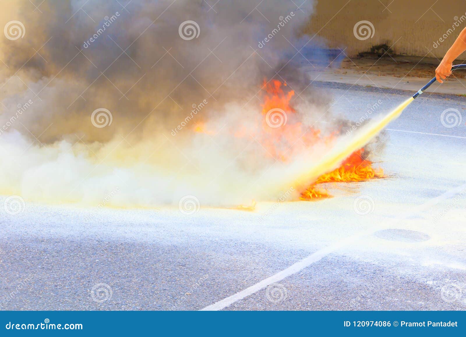 Fire Fighter a Learning Training Exercise Stock Photo - Image of blaze ...