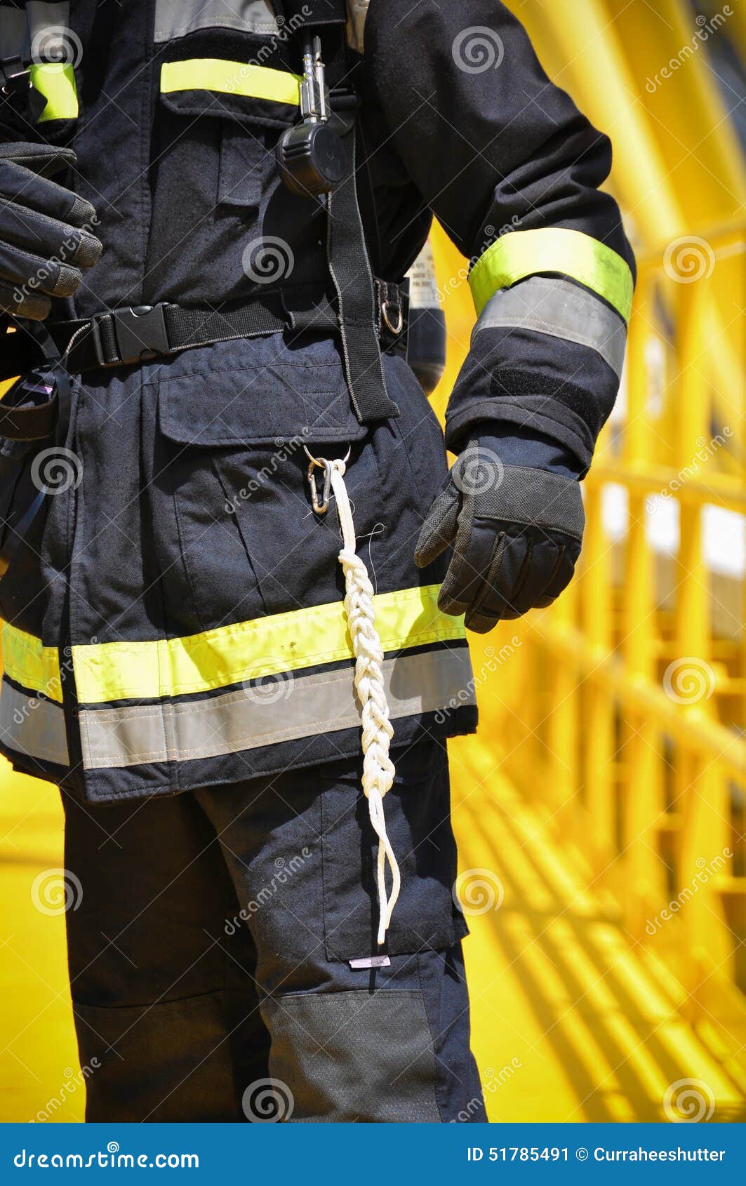 Fire Fighter on Oil and Gas Industry, Successful Firefighter at Work ...