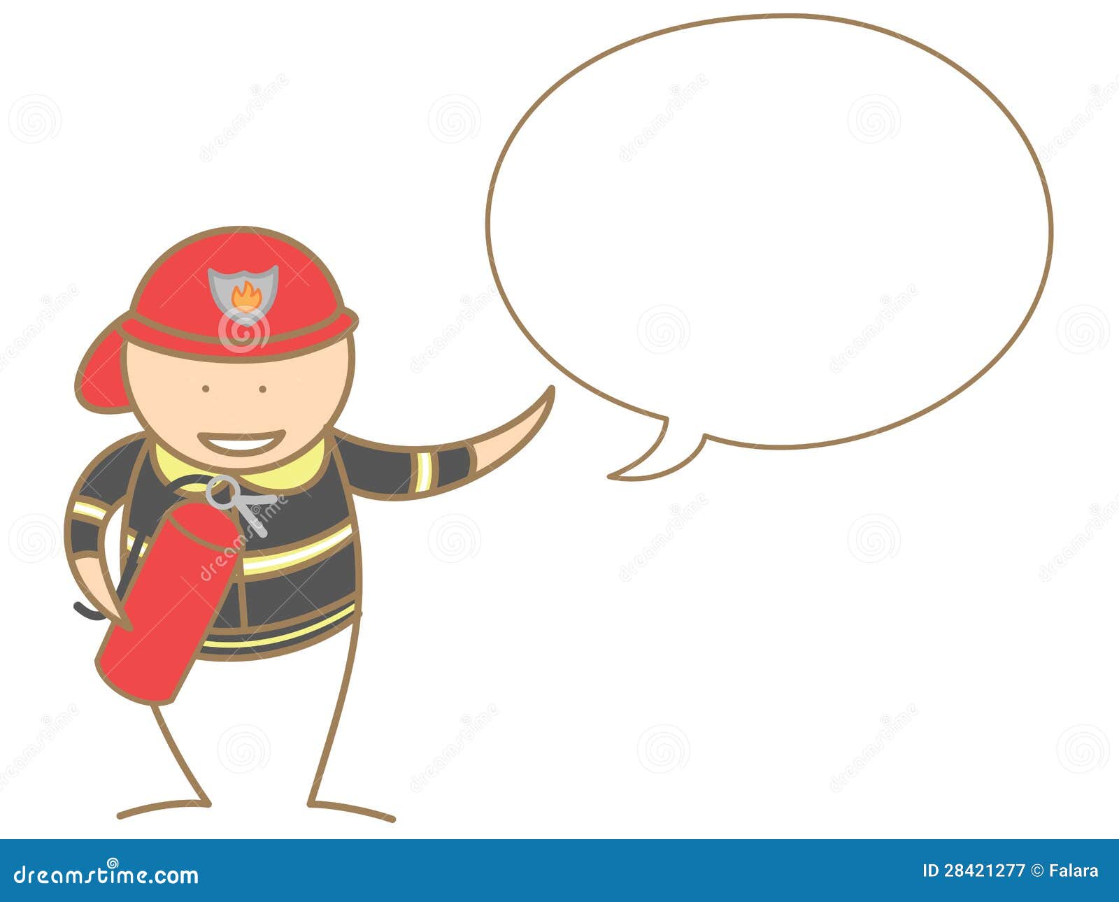 Fire Fighter Talking in Bubble Stock Vector - Illustration of flame ...